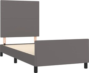 Rám postele s čelem šedý 80 x 200 cm umělá kůže 3125419