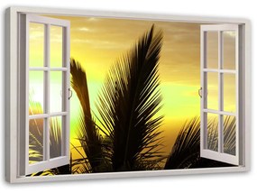 Gario Obraz na plátně Okno - palmy Rozměry: 60 x 40 cm