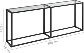 Konzolový stolek průhledný 200 x 35 x 75,5 cm tvrzené sklo 331686