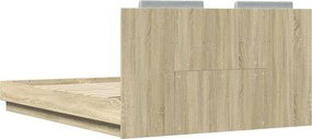 Rám postele s čelem dub sonoma 120 x 200 cm kompozitní dřevo 3209928