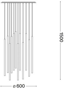 Ideal Lux - LED Lustr na lanku FILO LED/25W/230V mosaz