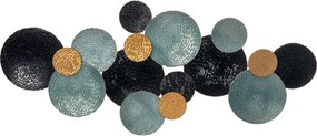 HOMCOM 3D nástěnná malba kovový obraz nástěnná plastika moderní obývací pokoj umění 121x53cm ve zlaté černé modré pro stylové dekorace | Aosom.de