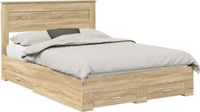 Rám postele s čelo Sonoma dub 140 x 190 cm Kompozitní dřevo 3409981