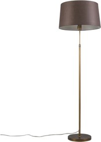 Stojací lampa bronzová s hnědým stínítkem 45 cm nastavitelná - Parte