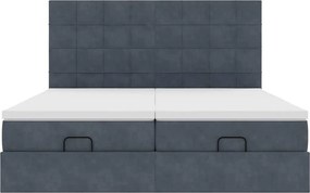 Osmanský rám postele s matracíes tmavě šedá 160x200cm samet 3313767