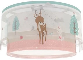 Dalber 61276 - Dětské stropní svítidlo LOVING DEER 2xE27/15W/230V