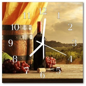 Nástenné skleněné hodiny Barva vína 30x30 cm