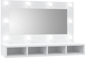 vidaXL Zrcadlová skříňka s LED 90 x 31,5 x 62 cm [808891] Barva: kouřový dub