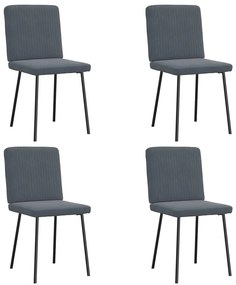 Jídelní židle 4 ks tmavě šedé samet 3315287