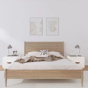 Noční stolky 2 ks bílé 40 x 34 x 35 cm masivní borové dřevo - Default Title