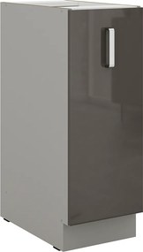 GREY gr | dolní skříňka 30 D CARGO s výsuvnou drátěnou policí | 30 cm | světle šedá/tmavě šedá lesk