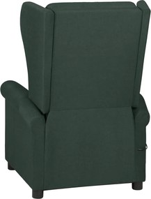 Polohovací křeslo tmavě zelené textil 340955