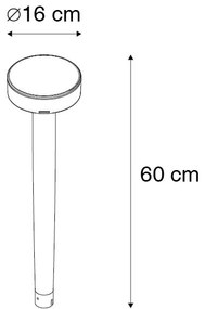 Designový bodový reflektor s hrotem černý vč. LED a stmívače IP55 solární - Fiorina