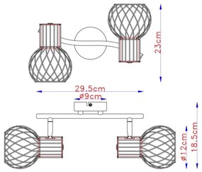 Globo 54013-2 - Bodové svítidlo ARGUSTO 2xE27/40W/230V
