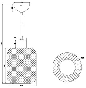 Lustr Calimero, drátěný, 18 cm