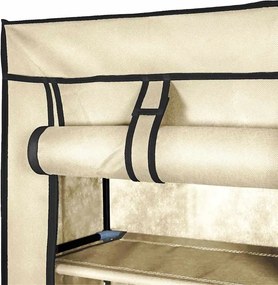 Botník s potahem krémový 57 x 29 x 162 cm textil 282431