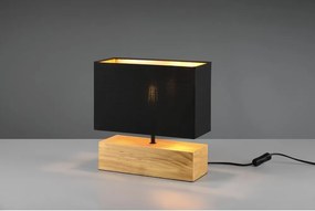 Stolní lampa s textilním stínidlem v černo-přírodní barvě (výška 30 cm) Woody – Reality