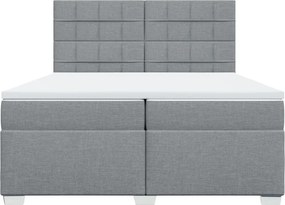 Box spring postel s matrací světle šedá 200 x 200 cm textil 3290595