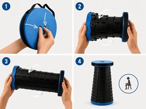Kempingová stolička CAMPIO teleskopická 45 cm, černá