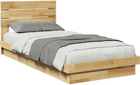 Rám postele s čelem bez matrace 75x190 cm Dubový masiv 3315747
