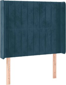 Box spring postel s matrací a LED tmavě modrá 100x200 cm samet 3139671