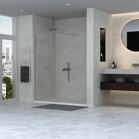 Erga Paris, sprchová zástěna Walk-In 60x200 cm, 8mm čiré sklo, chromový profil, ERG-V02-PARIS-060x200-CL-CR