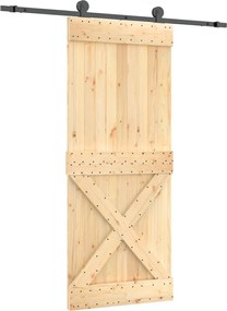 vidaXL Posuvné dveře s kováním 85 x 210 cm masivní borové dřevo [3203056]