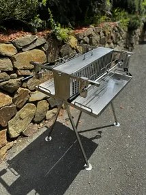 UG Grill Nerezový gril na kuře, kýtu a pečeni /2x Rotisserie