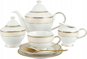 Martha Gold Classic servis na kávu/čaj pro 6 osob z porcelánu 15ks