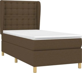 Box spring postel s matrací tmavě hnědá 90x190 cm textil 3128808