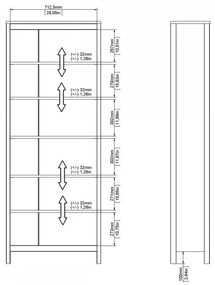 FALCO Knihovna Cadiz 82 černá