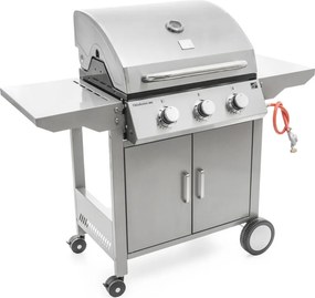 Plynový gril OKLAHOMA BBQ, 3 hořáky, s redukčním ventilem, stříbrná Penta CZ