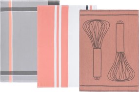 Bellatex Kuchyňské utěrky sada 3 kusů 50x70 cm Geometrie Oranžová,Šedá