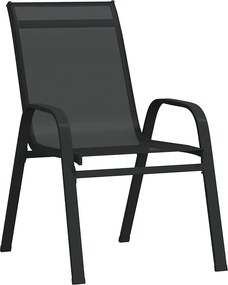 7dílný zahradní jídelní set černý 3095986