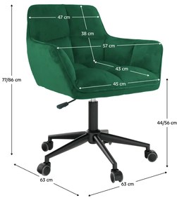 Kondela Kancelářské křeslo, smaragdová sametová látka/černá, HAGRID NEW