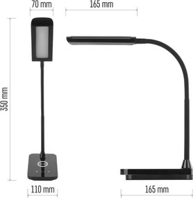 Stolní LED lampa KYLE s USB černá