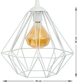 Stropní svítidlo Diamond 25 cm bílé