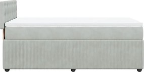 Box spring postel s matrací světle šedá 90x190 cm samet 3289914