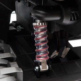 HOMCOM elektrická čtyřkolka 12V dětská čtyřkolka se světlomety a USB připojením, hudební přehrávač MP3, pro 3-5 let, 3-8 km/h, kovová, červená