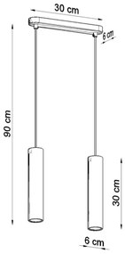 Sollux SL.0654 - Lustr na lanku LUVO 2xGU10/40W/230V beton/černá