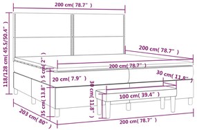 Box spring postel s matrací tmavě šedá 200x200 cm samet,  3137804