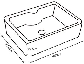BPS-koupelny Keramické umyvadlo na desku HYD-EE-WH-480 48x37 cm, černé matné