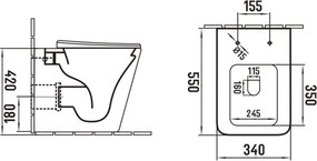 Mexen Cube stojací WC mísa Rimless s pomalu zavíratelným slim sedátkem, duroplast, bílý lesk - 32924000