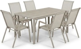 Vikio Zahradní jídelní set 150x90 pro 6 osob bežová AZS156BE-6