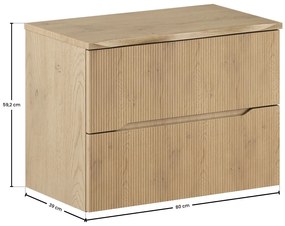 Závěsná skříňka pod umyvadlo Nordic Nature s deskou 80 cm dub cremona