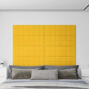 vidaXL Nástěnné panely 12 ks 90 x 30 cm samet 3,24 m² [344130] Barva: Žlutá