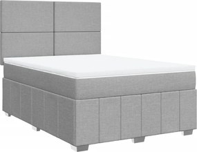 Box spring postel s matrací světle šedá 140 x 190 cm textil 3291656