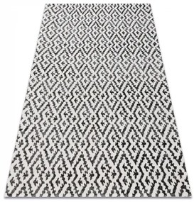 Moderní kusový koberec MUNDO E0621 outdoor geometrický béžový černý Rozměr: 120x170 cm