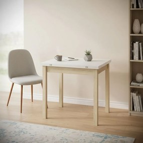 Jídelní stůl Flip 80 x 60 cm, krémová / dub cremona