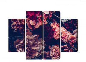 Vícedílný obraz Barevné Květiny V Retro 3D Stylu Nedostatek Nedostatek Přírodní plátno 120x90